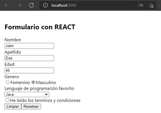 Manejo simple de formularios con React JS | MZL